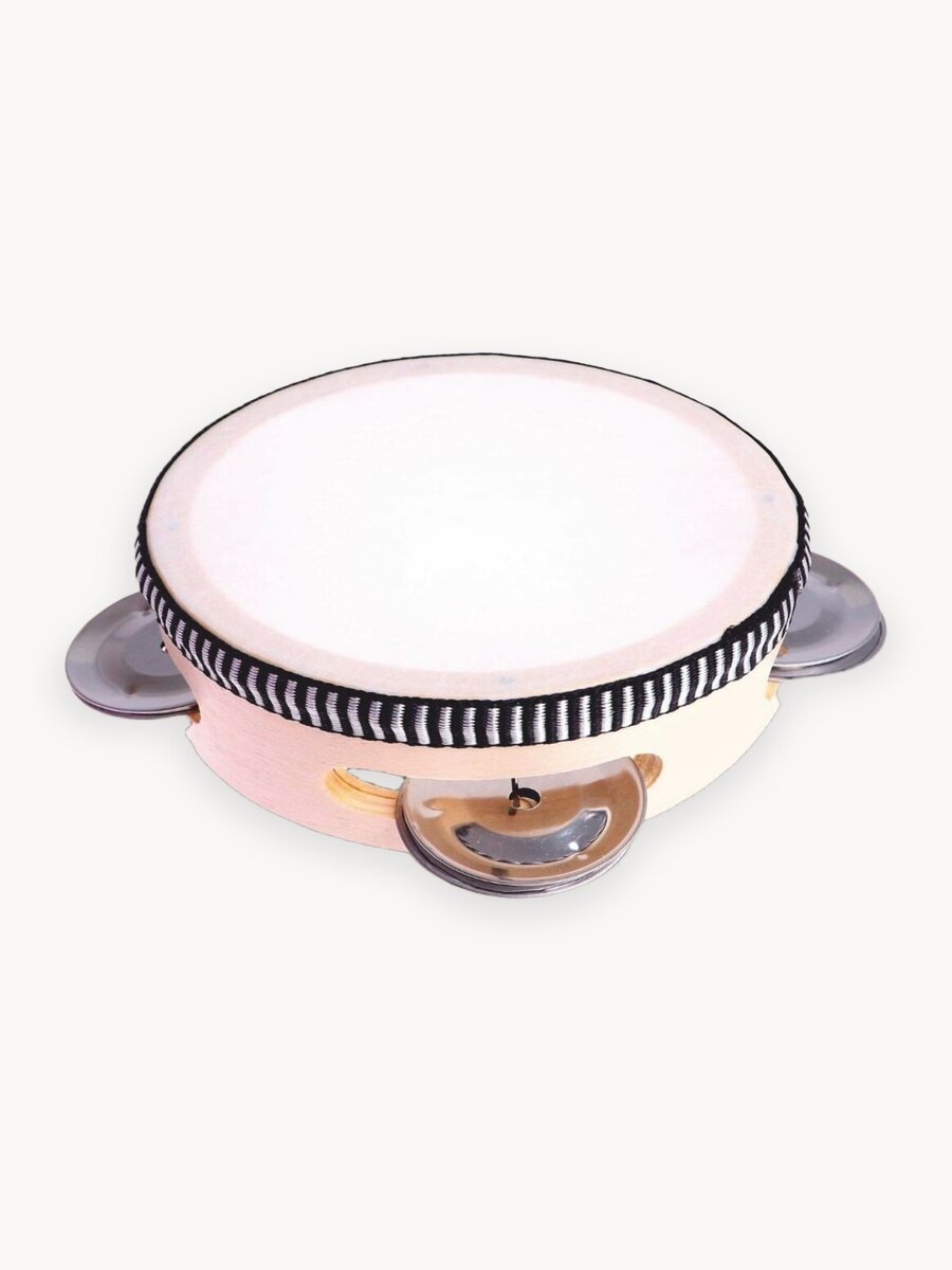 Бубен детский "Классика" 6 тарелок, игрушка, 10х10х4,5 см, Сима-ленд