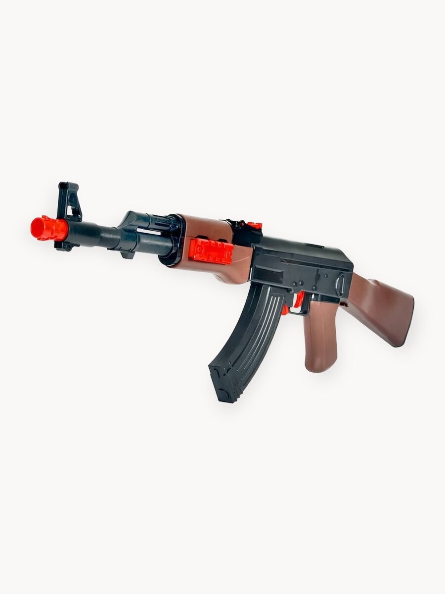 Игрушечное оружие Автомат Калашникова АК-47 63 х 17,5 см со съемным прикладом, стреляет мягкими пулями и орбизами