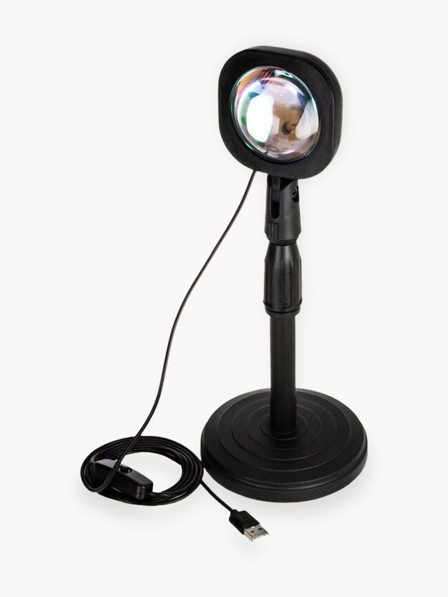 Лампа-закат, AMFOX H09, RGB, лампа настольная, светильник настольный, светильник икеа, лампа настольная для школьника, светильник прикроватный, черная