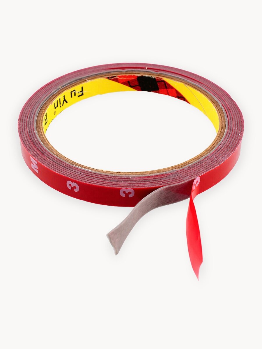 Двухсторонний скотч пеноакриловый для авто 3М 6008F 9 мм х 5 м (двухсторонний скотч, пеноакриловая клейкая лента двусторонняя, монтажная лента 3M)