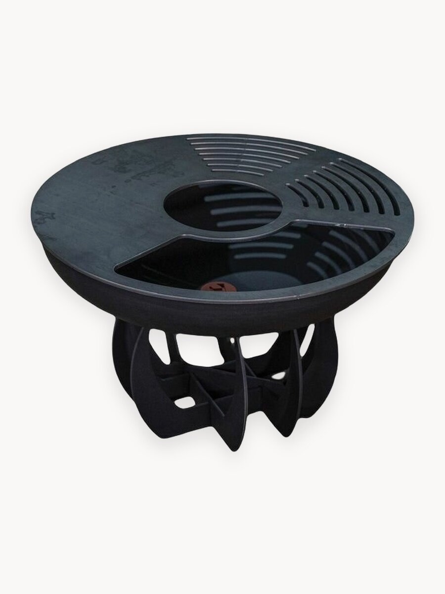 Костровая чаша с грилем CLASSIC D600 цвет черный-матовый