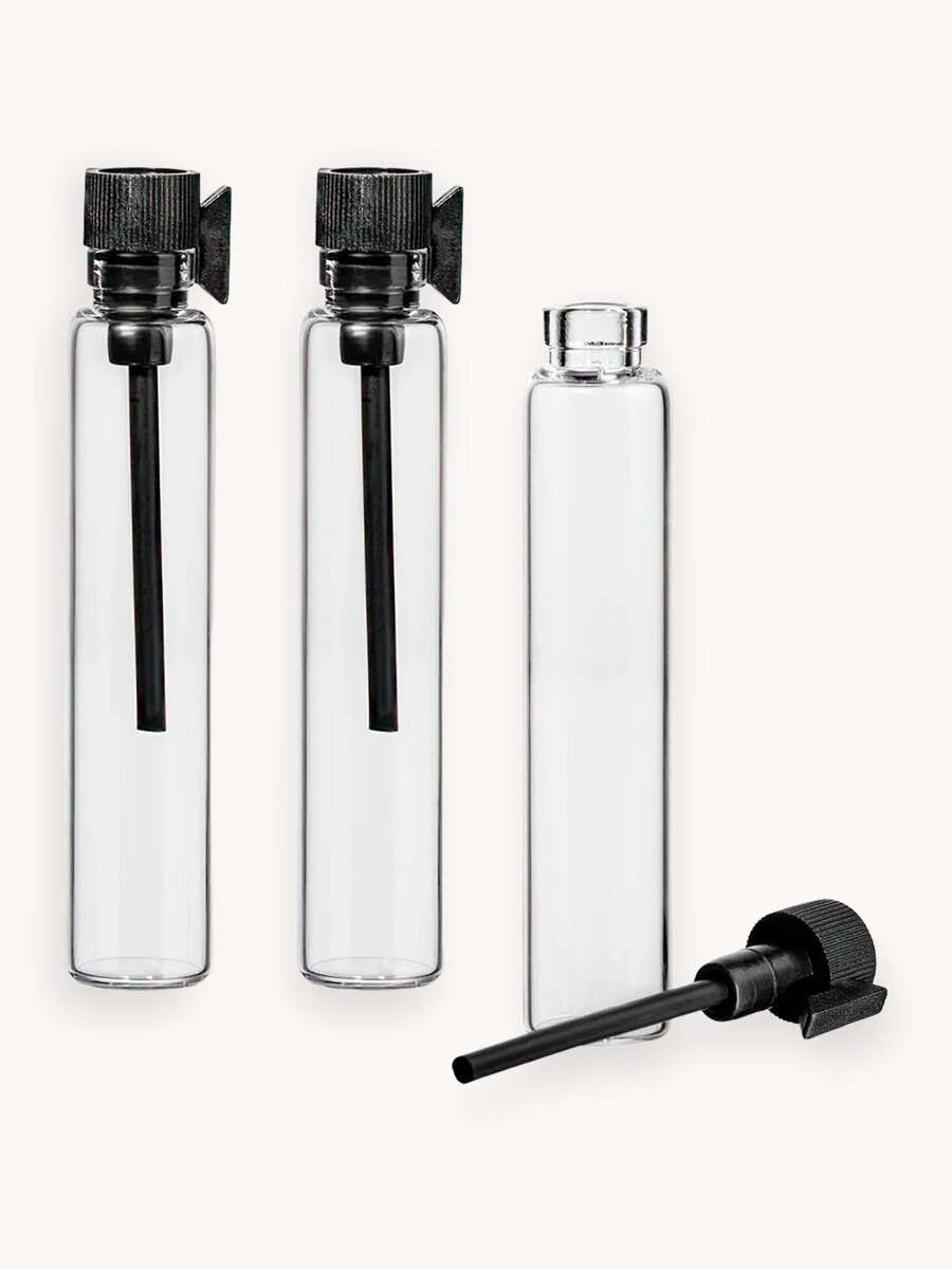 Фиолка / Пробник для духов и парфюма стекло. Крышка чёрный пластик 2 мл / ml. Набор из 3 штук