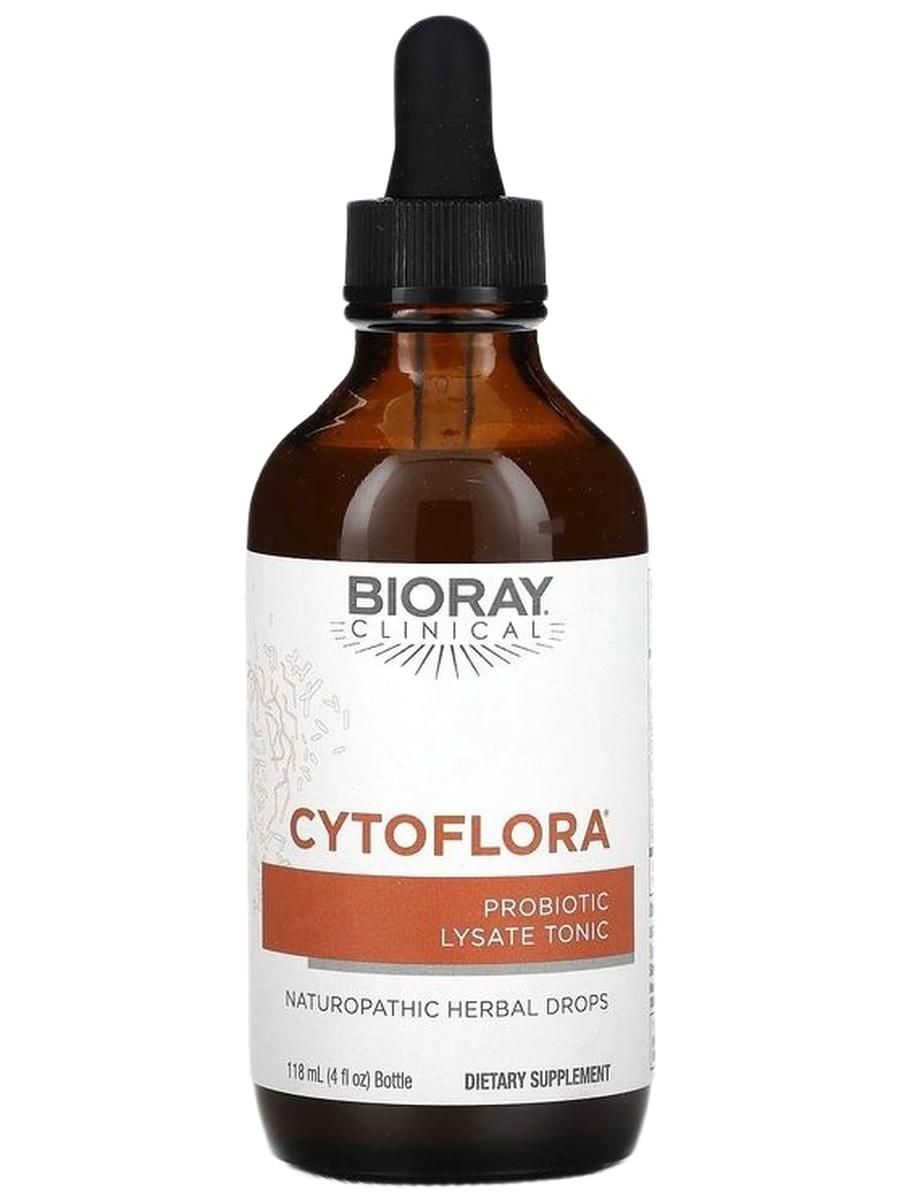 Bioray, CytoFlora, тоник на основе пробиотических лизатов для поддержки кишечника и иммунитета, 118 мл