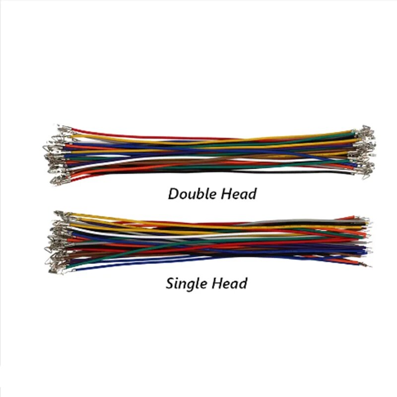 100 шт. электронных клеммных проводов WEMENCHI KF2510 2,54 200mm, Красный, 22AWG, Double Head, Red