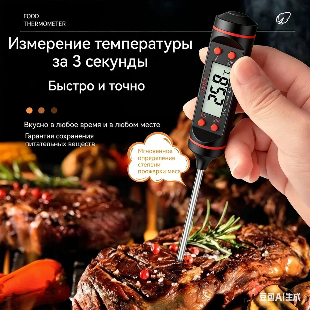 Кулинарный термометр полоска-индикатор, щуп 14.5 см