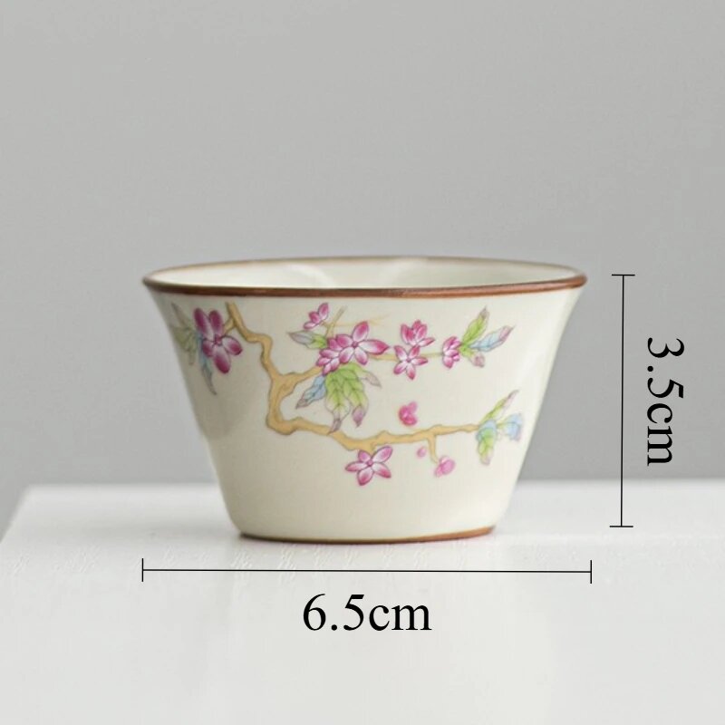 Керамическая чашка JINGDE CERAMICS с растительным узором A