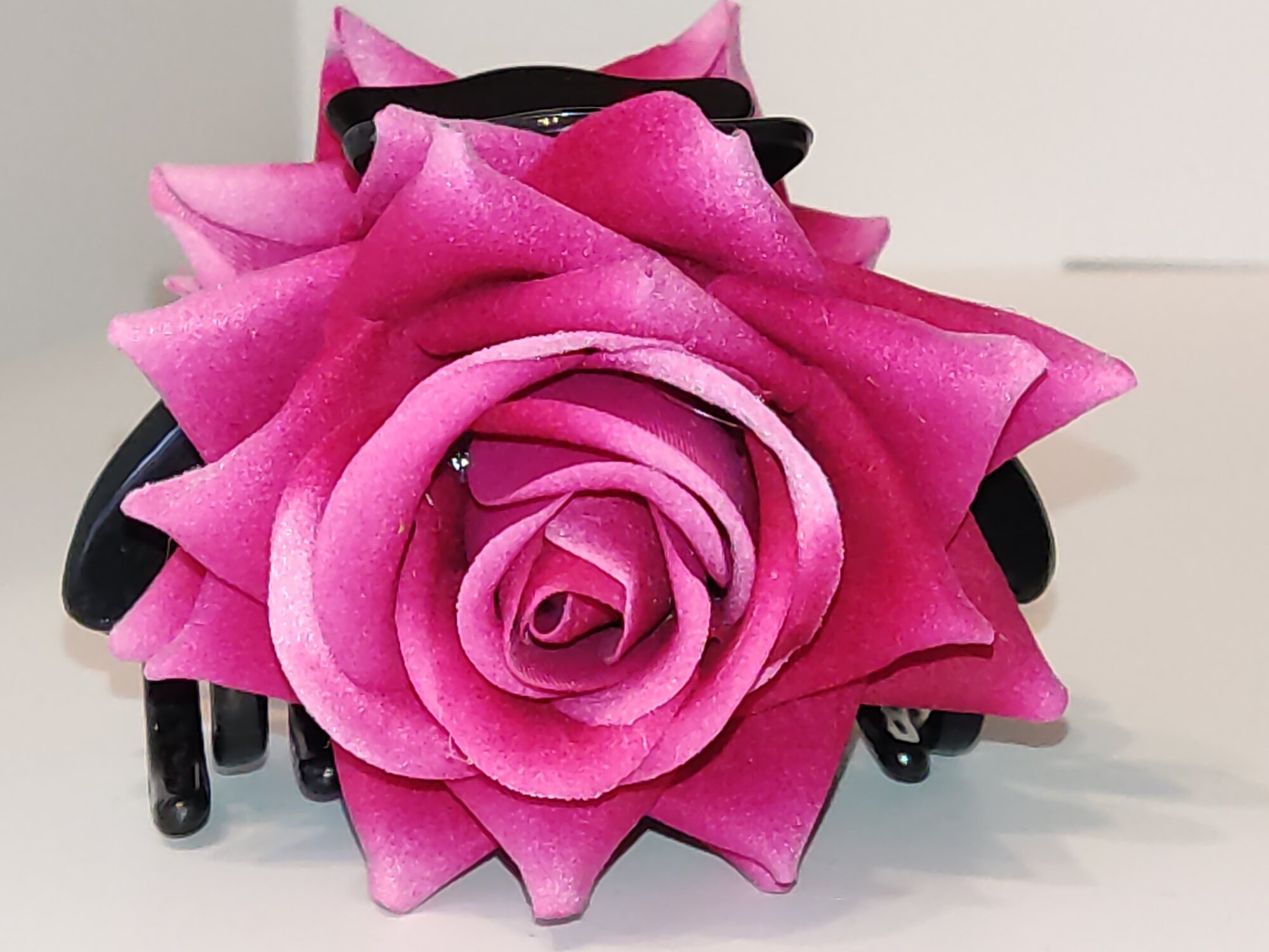 Заколка краб для волос "Роза" двусторонний, 8.5 см