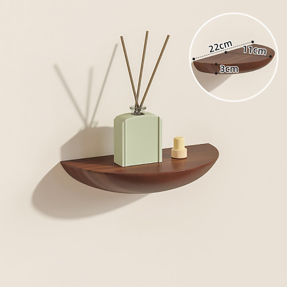 Настенный стеллаж YAO YAO, полукруглый, массив сосны, коричневый, 22x17 см