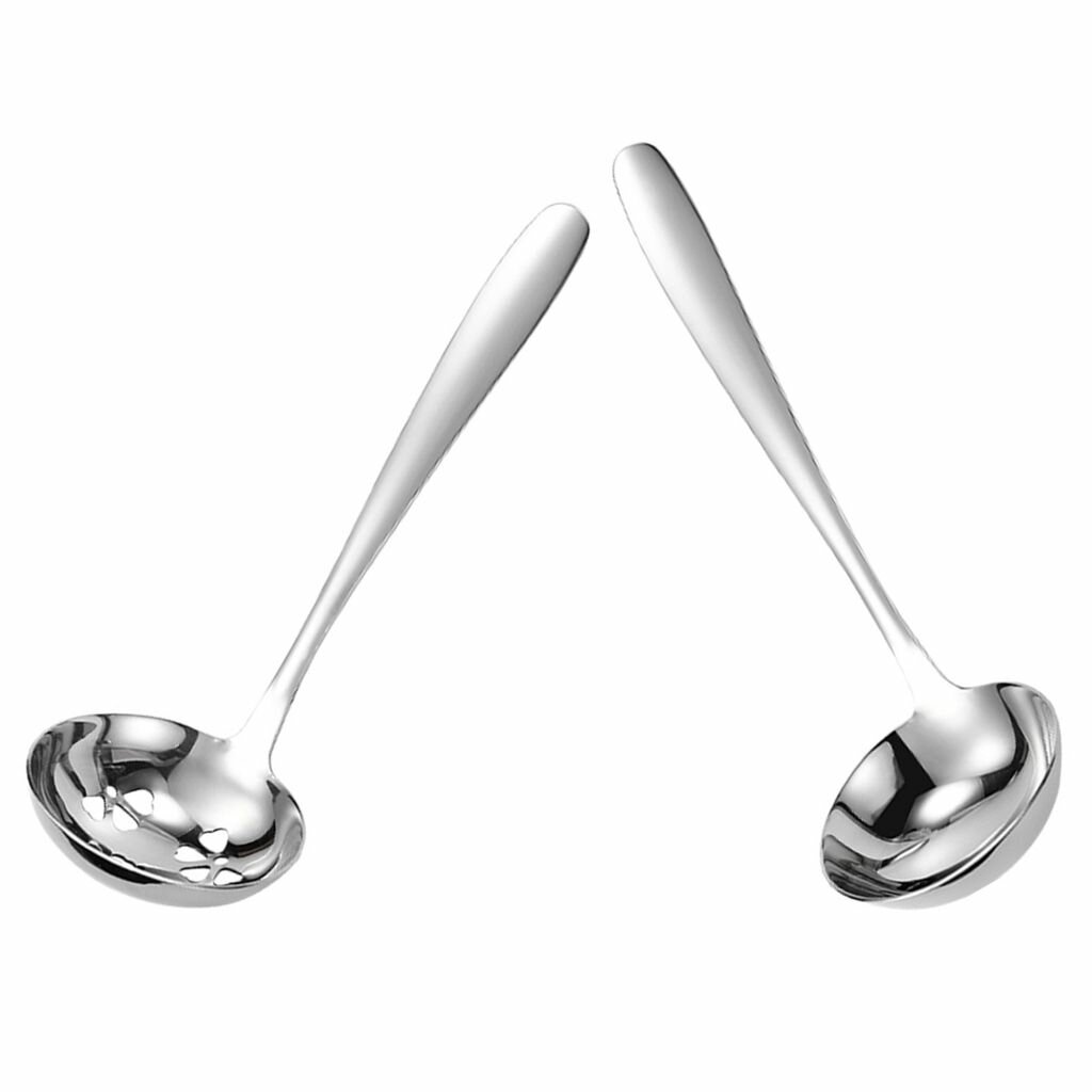 Металлические половники, ложки и набор дуршлагов с прорезями, Сита для супа, черпаки