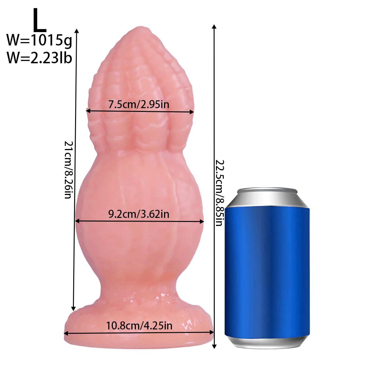 10 см огромная анальная пробка, анальная пробка, фаллоимитатор, большой 2 бусины, flesh-colored-L