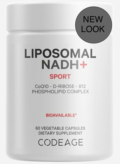 Codeage, Liposomal NADH +, CoQ10, фосфолипидный комплекс, B12, 60 капсул