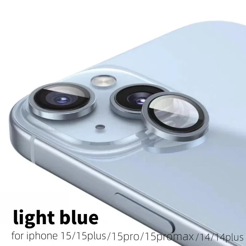 Защита камеры iPhone 15/15 Plus, голубая