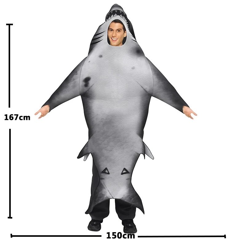 Карнавальный костюм рыбы COLOR COSPLAYER Серый, shark-L