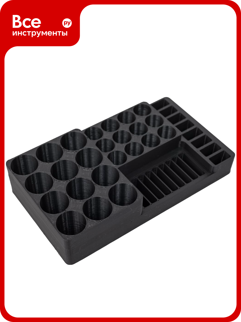 Органайзер бокс для батареек и аккумуляторов Saros Polymer AA, ААА, CR2032, LR44, XL, цвет Черный 12 шт