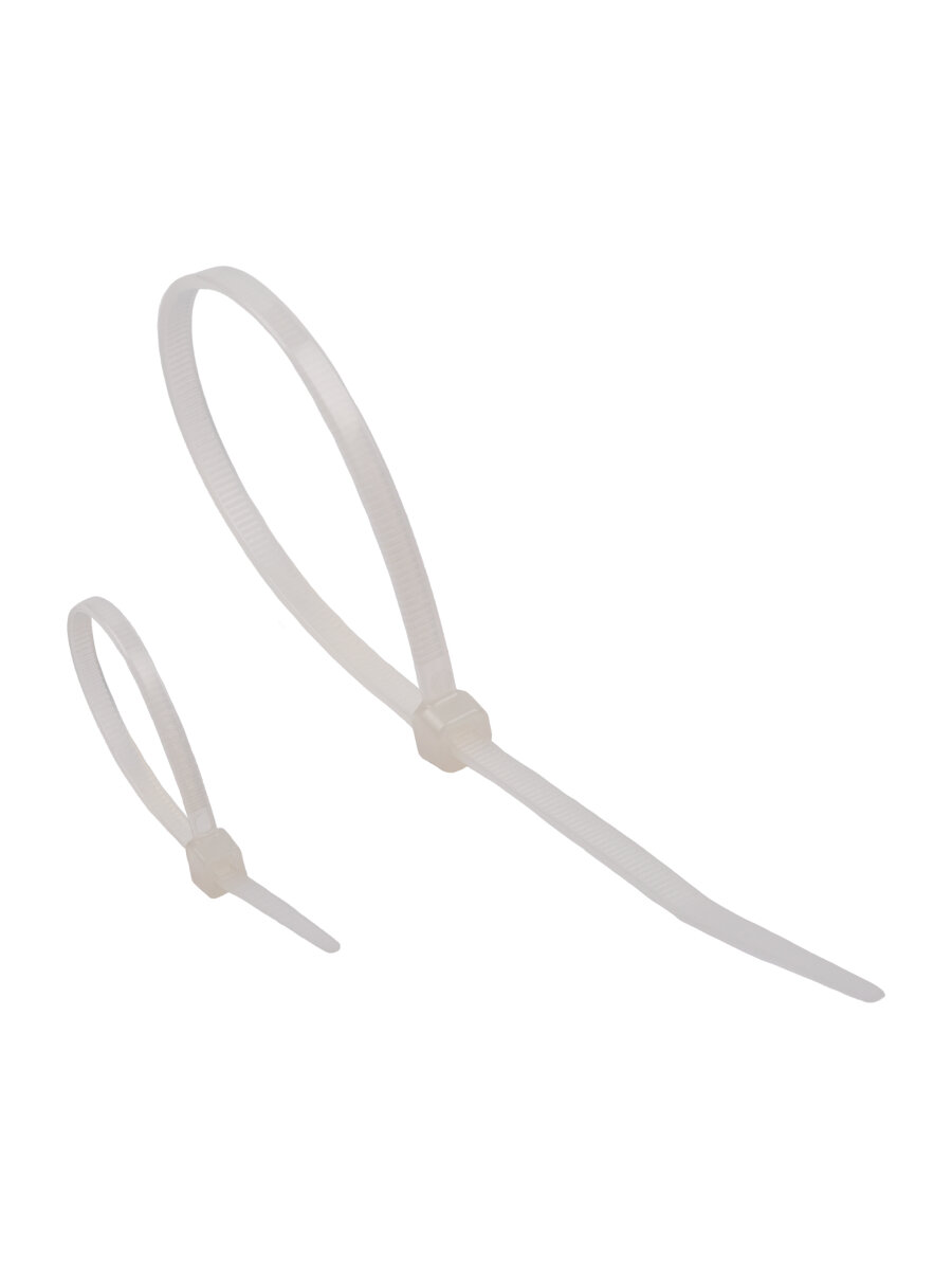 Стяжка NIKOMAX нейлоновая неоткрывающаяся, 400х4,6мм, белая, уп-ка 100шт. (NMC-CTN400-46-SL-WT-100-K)