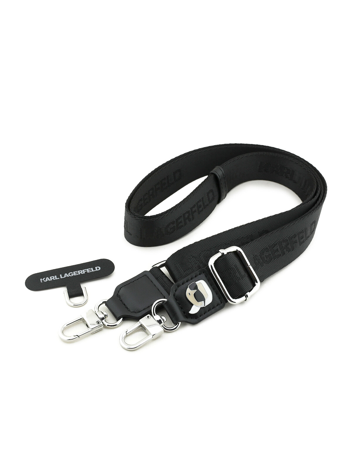 Ремешок Karl Lagerfeld для смартфона на шею или через плечо, кросс-боди из нейлона, с принтом Karl, черный