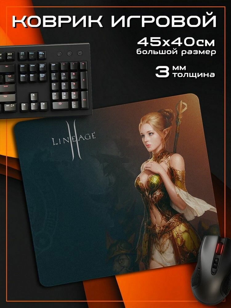 Коврик для мыши 45x40 с принтом Игры Linaege 2 (линейка, Fantasy, PS, Xbox, PC, Switch) - 12511266