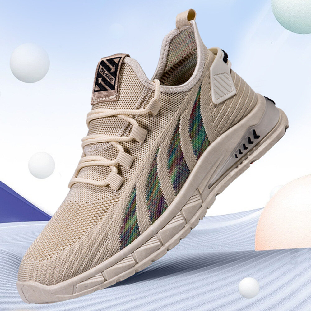 Мужская обувь больших размеров (размеры 39–48) 2025 Весна/Лето Дышащие кроссовки Flyknit из кокоса Спортивная обувь на шнуровке, EU:41