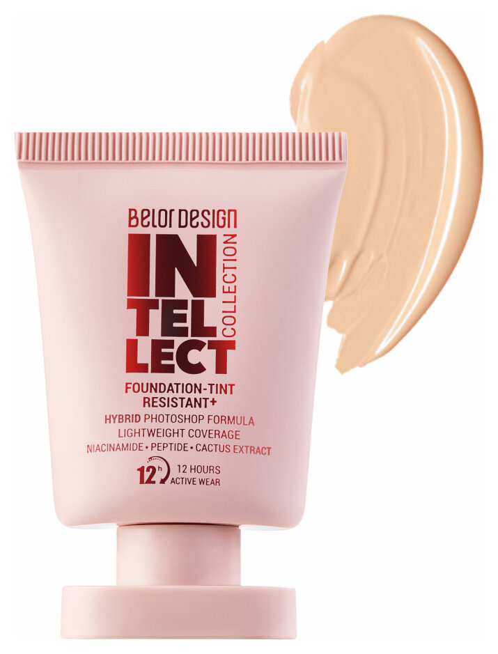 Belor Design, Тональный крем-тинт устойчивый+Intellect, Тон 301 теплый беж, 28 мл.