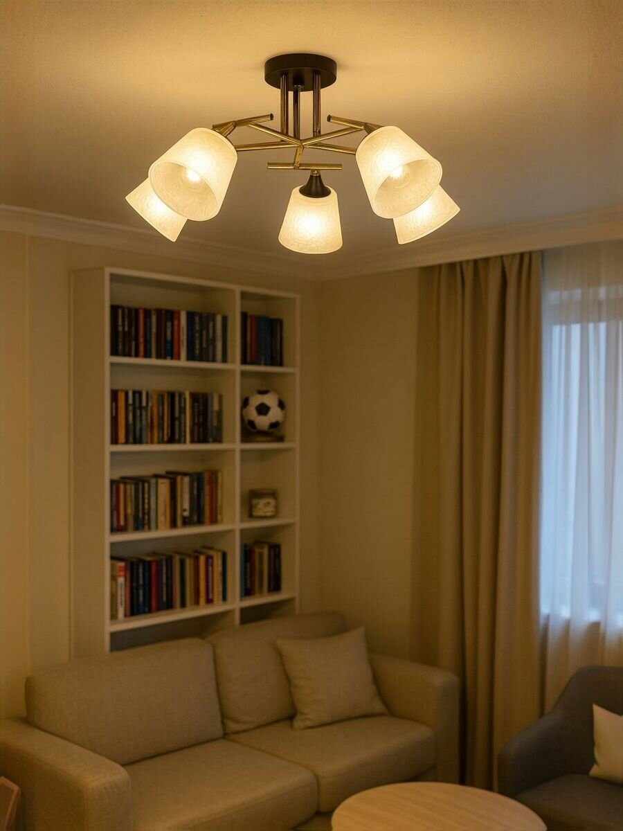 Люстра потолочная, Цвет - Бронза, CC4129/5, E27