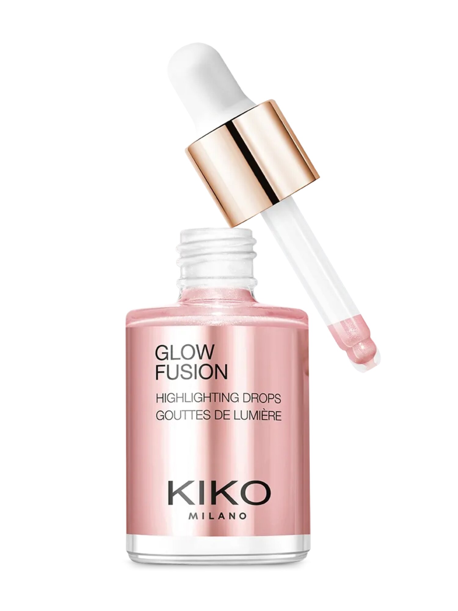 KIKO MILANO Жидкий хайлайтер для лица Glow Fusion Highlighting Drops (01 Platinum Rose)