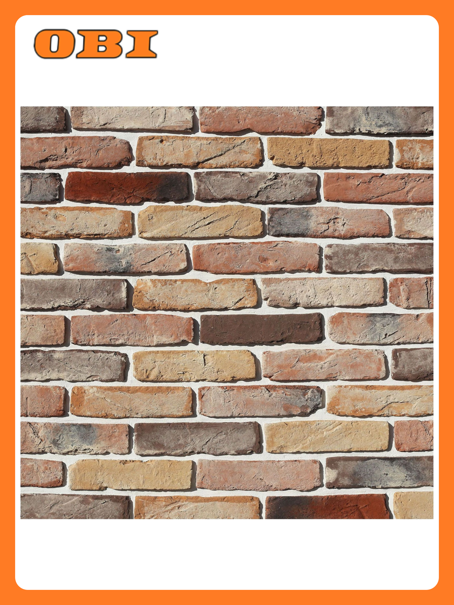 Бетонная плитка White Hills Тироль Брик кирпич микс 30х7,3 см