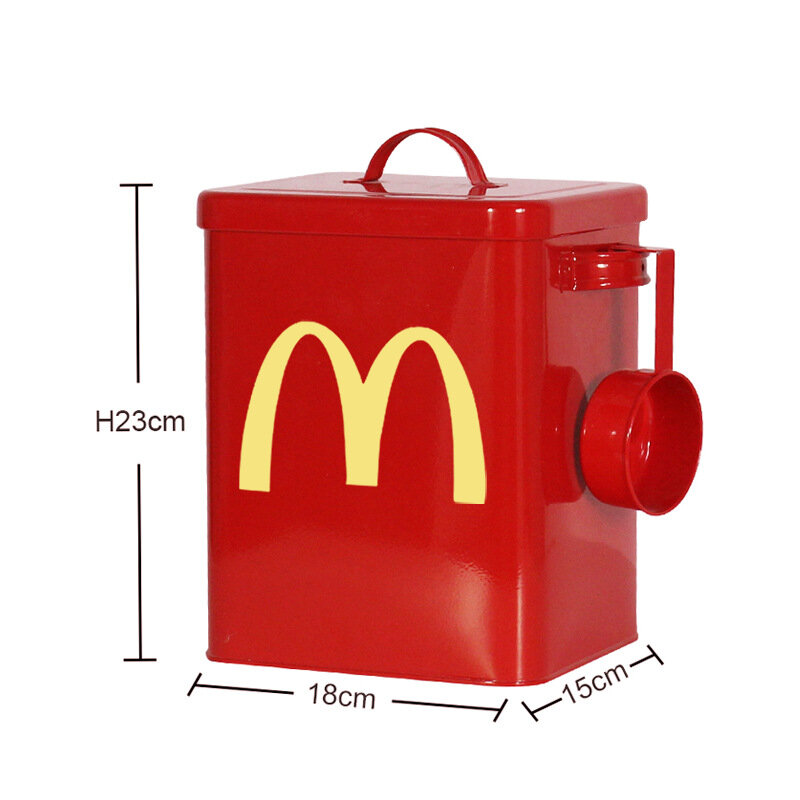 Корзина для зерна McDonald's, квадратная, красная, герметичная, влагостойкая, 9-10л