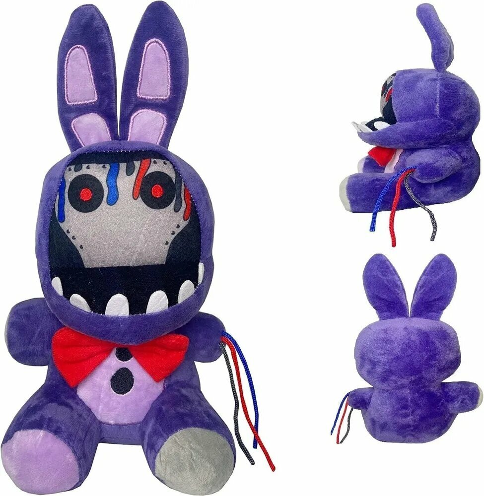 Мягкая игрушка аниматроник Шоколадный Бонни (Withered Purple Bunny ) фнаф/FNAF