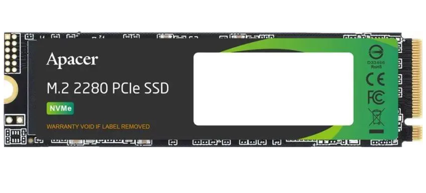 SSD жесткий диск APACER AS2280P4 M.2 PCIE 512GB AP512GAS2280P4X-1, черный