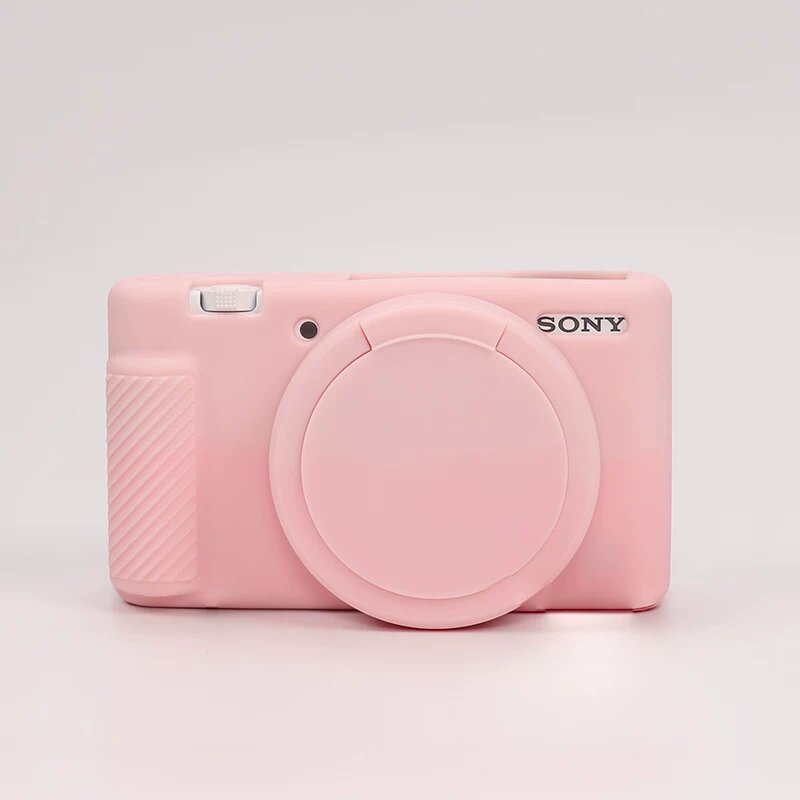Защитный силиконовый чехол для Sony ZV1, шокопрочный дизайн, цвет сьют смокед блуш, узкий размер для аксессуаров