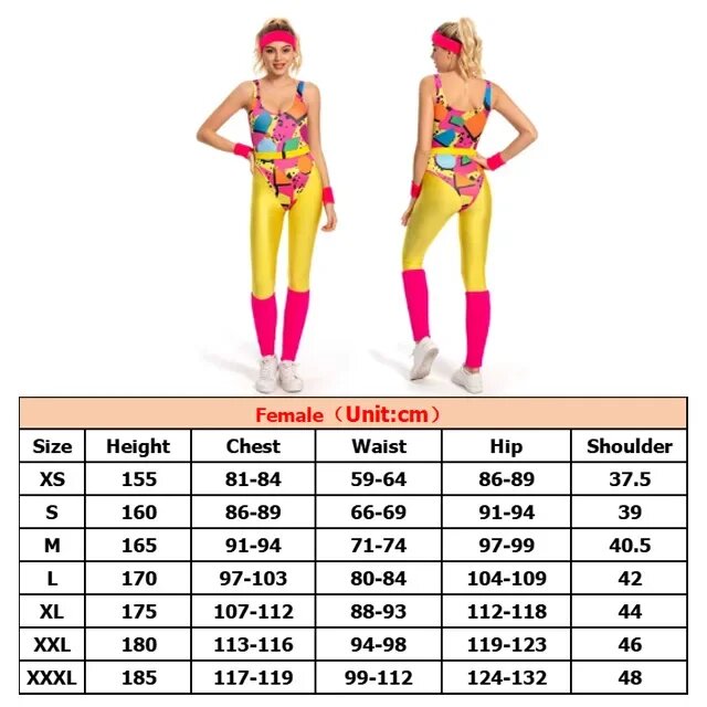 Ретро 80-е хиппи диско костюм 6 шт. M, Costume C