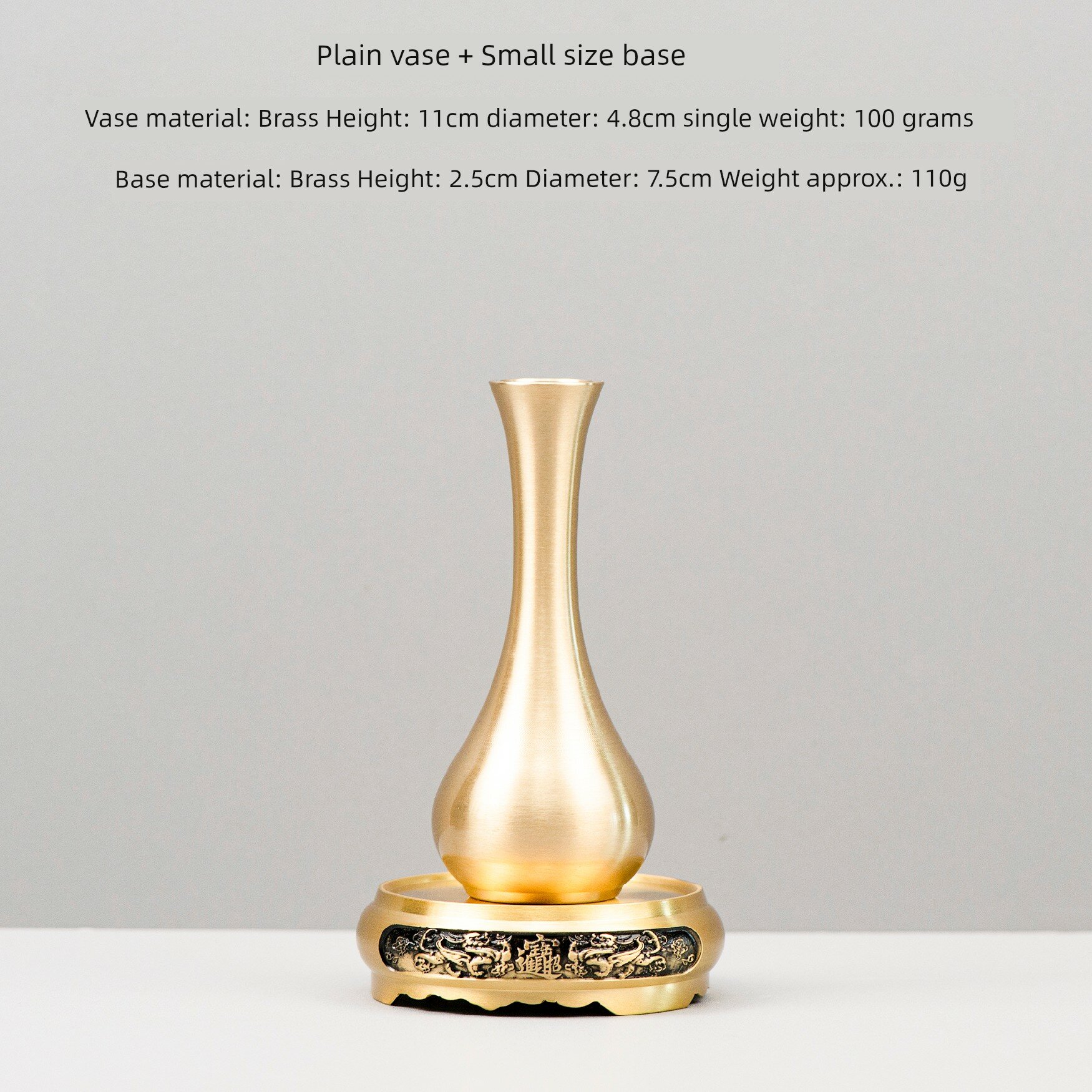 Маленькая медная ваза-украшение, декоративная ваза из чистой меди для цветов, настольная медная ваза, украшение для