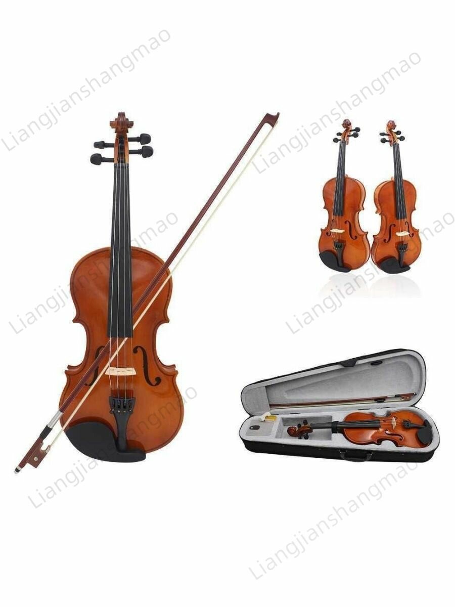 Китайская скрипка, размер скрипки 4/4, (полный комплект - футляр + смычок + канифоль)