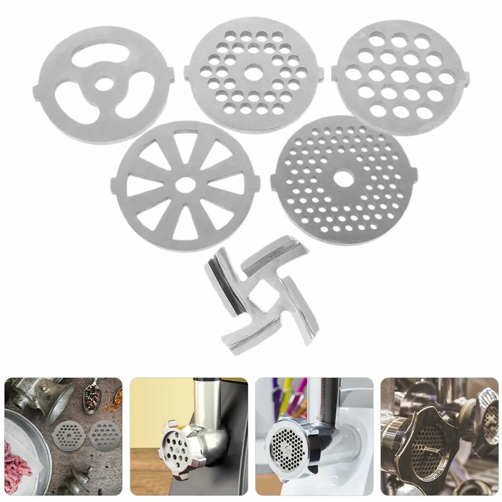 Круглые Диски Для Мясорубки, 6 Штук, Из Нержавеющей Стали, Для Перемалывания И Обработки Продуктов В Кухне