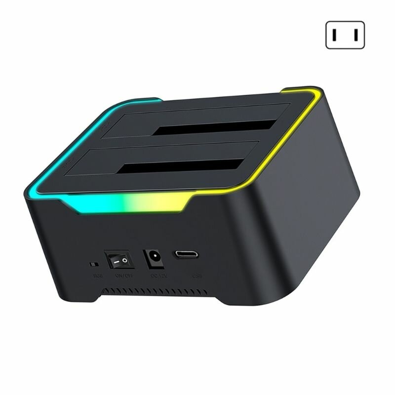 Коробка для жестких дисков с двумя отсеками SATA версии type c (стандарт США) внешний USB-C