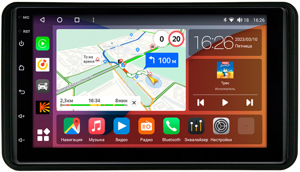 Штатная магнитола Suzuki Jimny III 2005-2019 Canbox EVO 5821-RP-SZJM-174 Android 14 (4G-SIM, 6/128, DSP, QLed, AI, 360) (173х98)