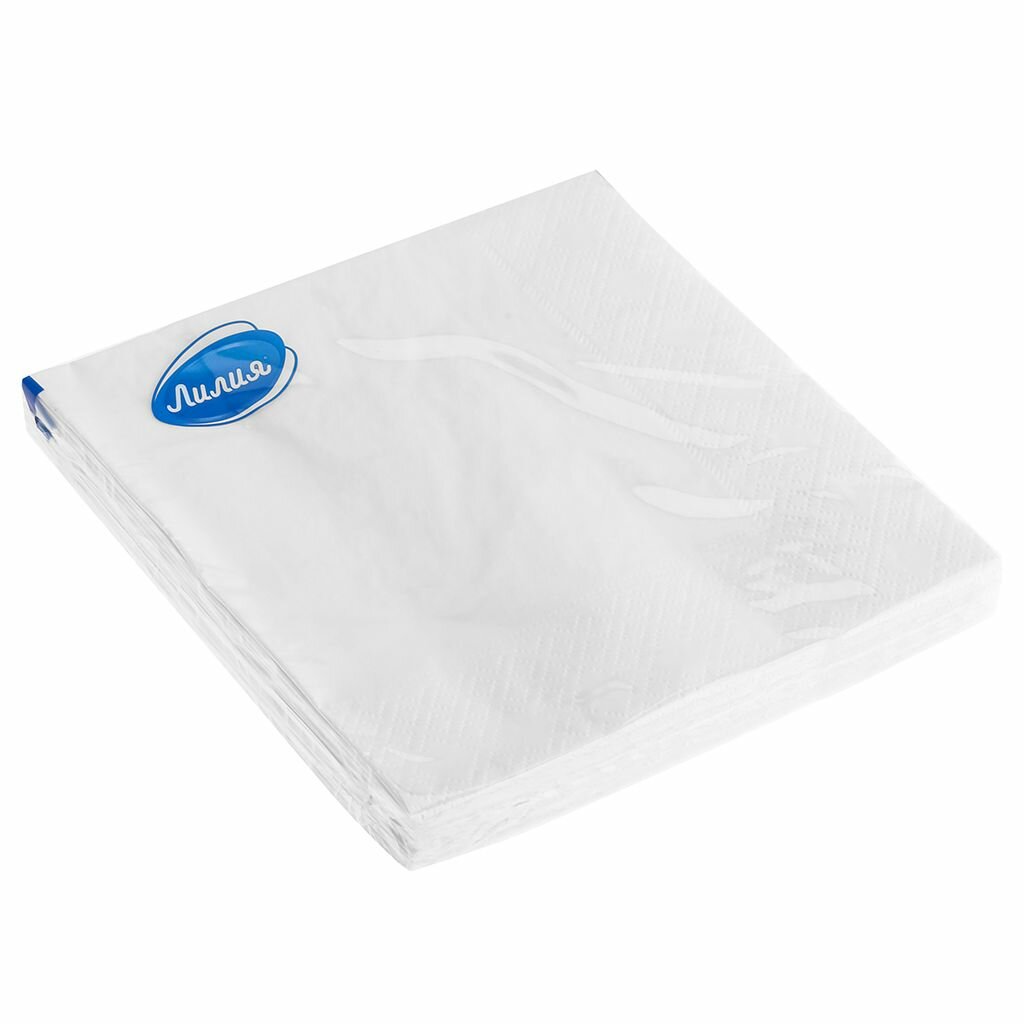 Салфетки бумажные Домашняя Мода "Лилия", 33х33 см, двухслойные, 20 шт в упаковке, белый (1906/1)