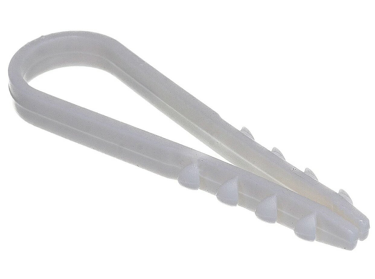 Дюбель-хомут 11-18 круглый белый (уп/100шт), надежное крепление