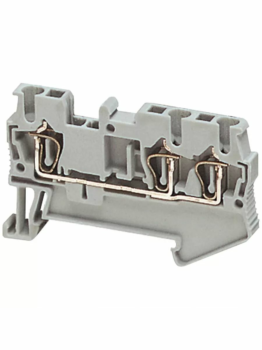 Клеммник пружинный проходной 2.5мм. кв 3 точки подключения серый NSYTRR23 Schneider Electric