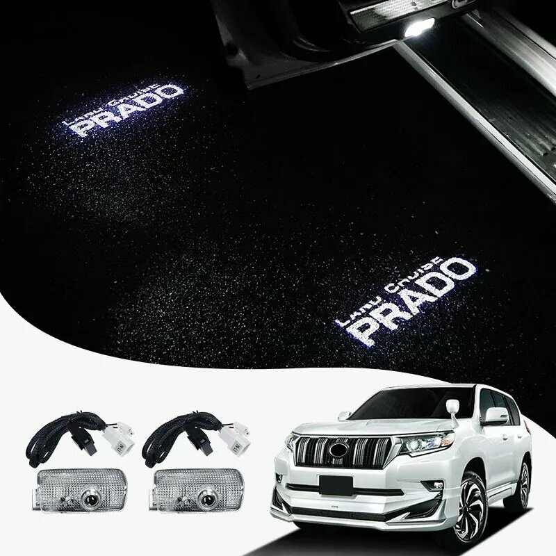 Дверь автомобиля, проекционный фонарь, тойота ленд крузер прадо 150 2014-2023 Выделенный. Эксклюзивный приветственный свет, For Toyota LAND CRUISER PRADO 150 LC150 J150 Аксессуары ( A Стиль ) 2 шт