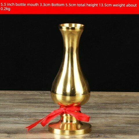 Чистая медная ваза для буддийского алтаря, для домашнего использования, для воды Гуаньинь, для нектара, для цветочных