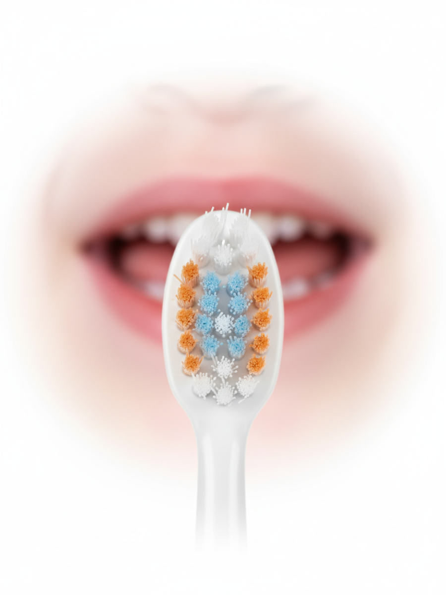 Зубная щетка Dentissimo, для детей от 6 лет, с разноуровневыми щетинками, оранжевая