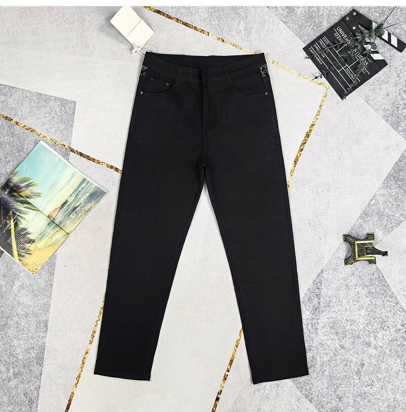 Тренд RONG CH Мужские Джинсы Весна Потертые Слим Эластичные Уличные Кэжуал Деним, Размер_34