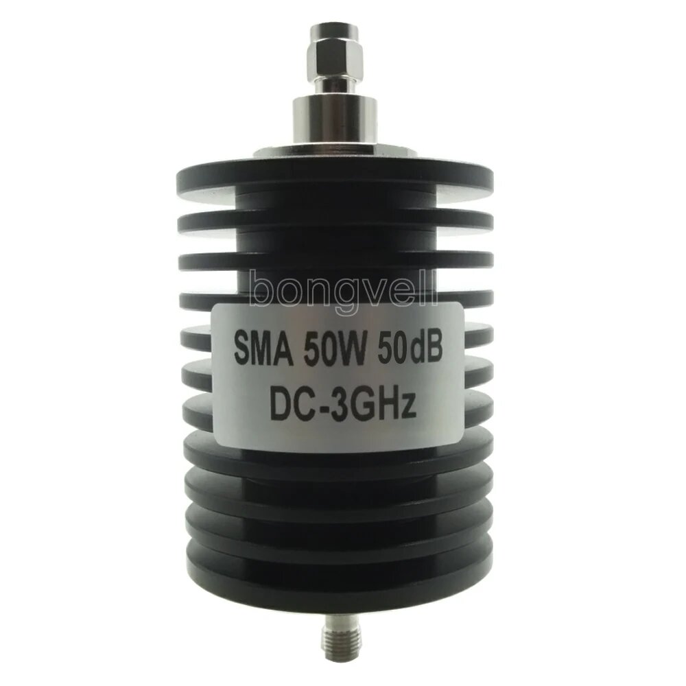 Коаксиальный аттенюатор 50 Вт, разъем SMA типа штекер-гнездо, мощность 50 Ом, 1 дБ, 2 дБ, 3 дБ, 5 дБ, 6 дБ, 10 дБ, 15 дБ, 20 дБ, 25 дБ, 30 дБ, 40 дБ, 50 дБ