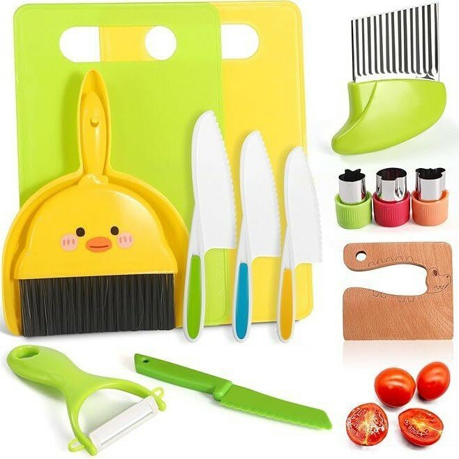 Набор детских ножей для детского сада, нож для нарезки фруктов, разделочная доска, набор для обучения приготовлению детского питания, нескользящий очиститель фруктов
