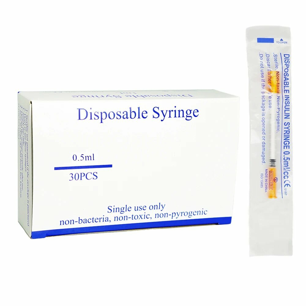 Одноразовые инсулиновые шприцы для животных 0,5 мл / 1 мл 0.5ml 31G 8MM
