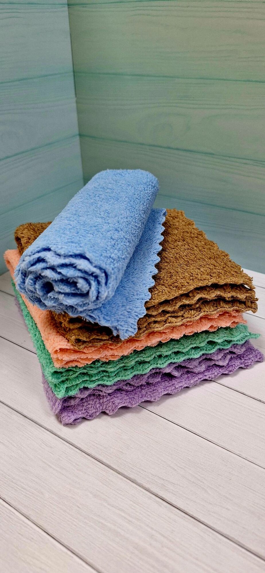 Салфетки для уборки, разноцветный, 30х30 см, комплект из 5 шт.