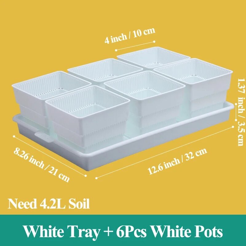 Сетчатый горшок, квадратный горшок для суккулентов с набором подносов, детский горшок, горшок для растений кактуса, садовый пластиковый горшок, разные размеры