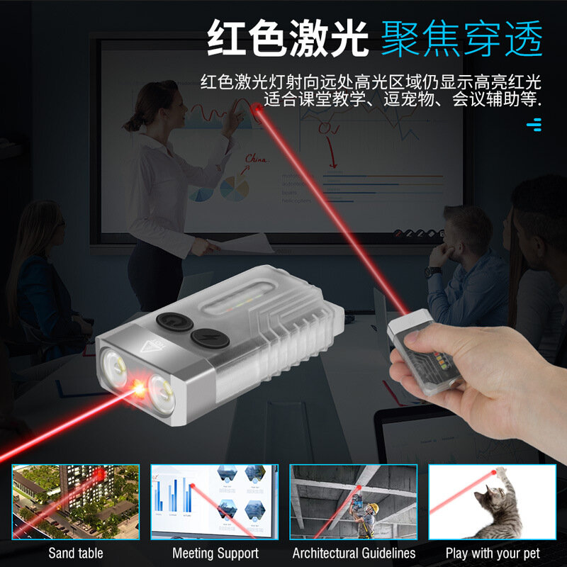 Трансграничный новый флуоресцентный мини-брелок лампа с подсветкой V10L прозрачный флуоресцентный красный лазер