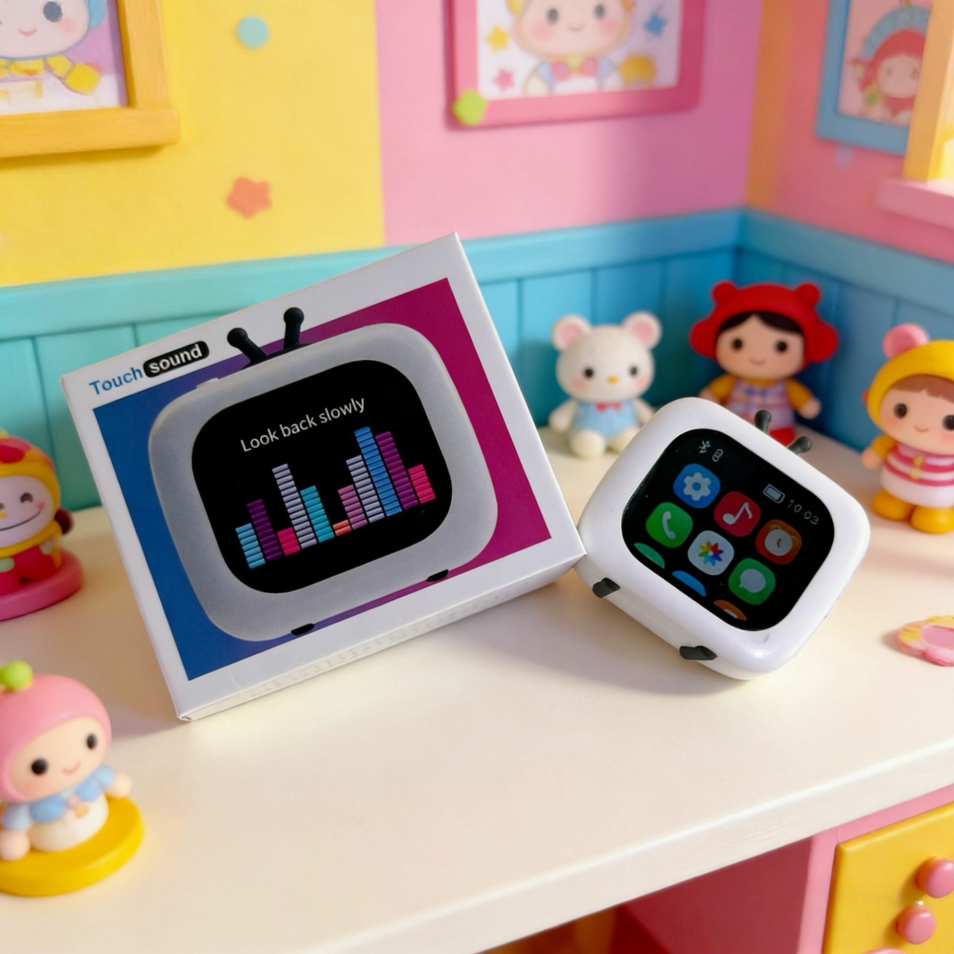 Bluetooth-колонка SU7 с дисплеем текста песен, сенсорным экраном, подходит для мобильных телефонов и компьютеров, портативный сабвуфер с микрофоном для звонков, новая модель.